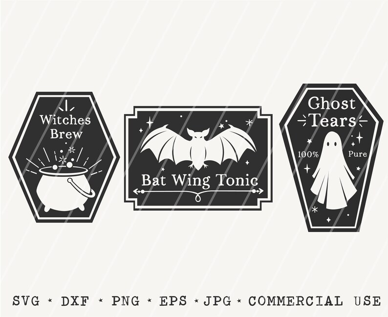 9 Potion Bottle Labels Bundle SVG / Potion Bottles Cut Files / - Etsy