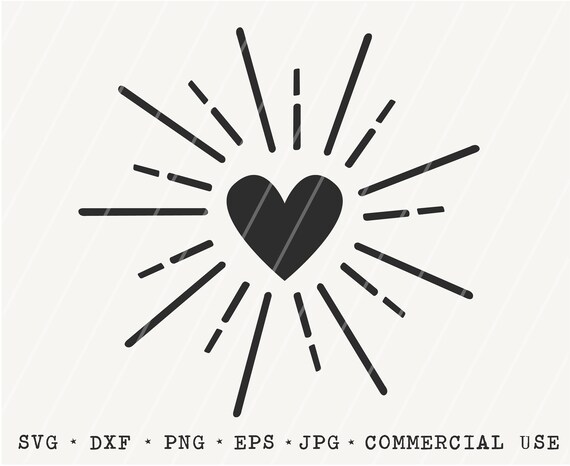 Heart Burst / Heart Burst SVG / Heart Cut File / Cricut / | Etsy