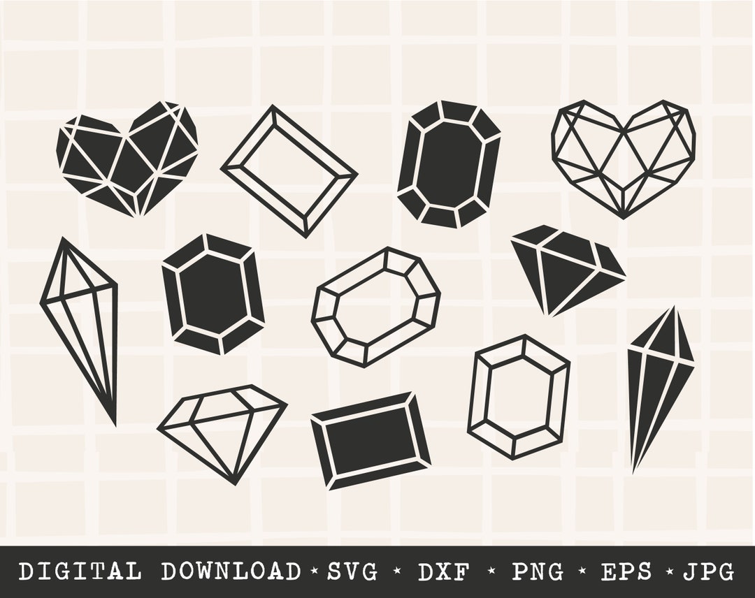 Jewel SVG Bundle / Diamonds SVG / Gemstone SVG / Svg Bundle / Digital ...