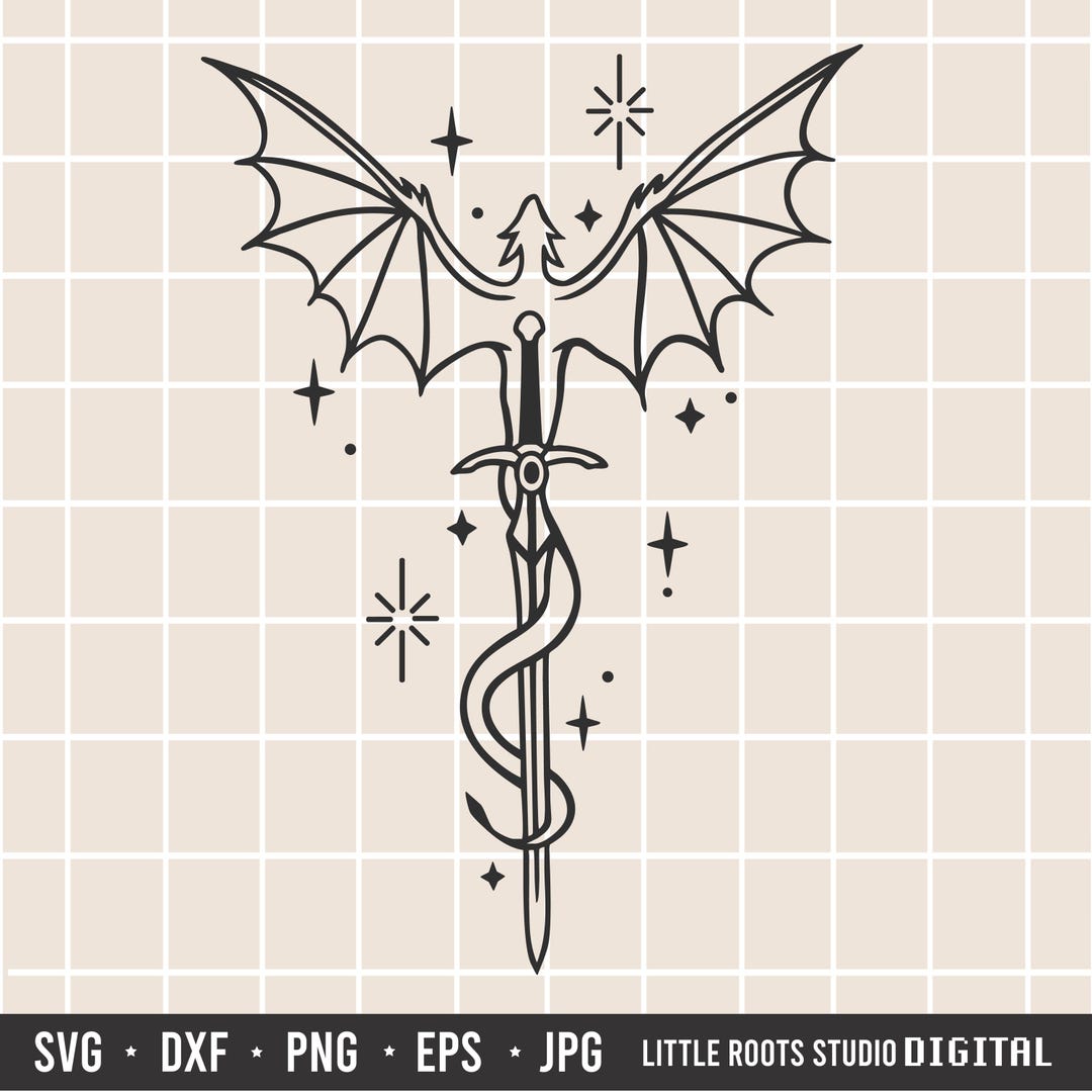 Dragon Sword Svg / Fantasy Dragon / Digital Download / Medieval Svg ...
