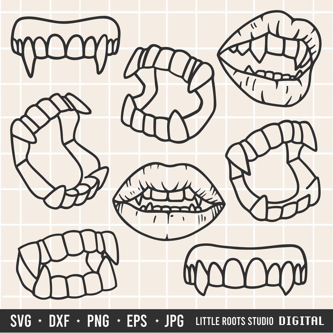 Vampire Teeth SVG Bundle / Vampire Fangs SVG / Fangs Svg / Halloween ...