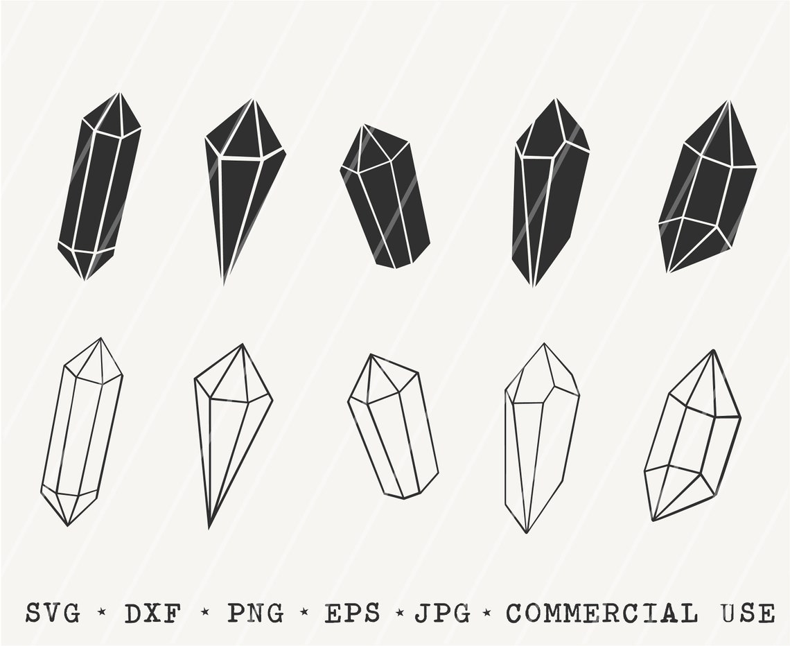 10 Crystals Bundle / Crystals Cut File / Crystals SVG / | Etsy