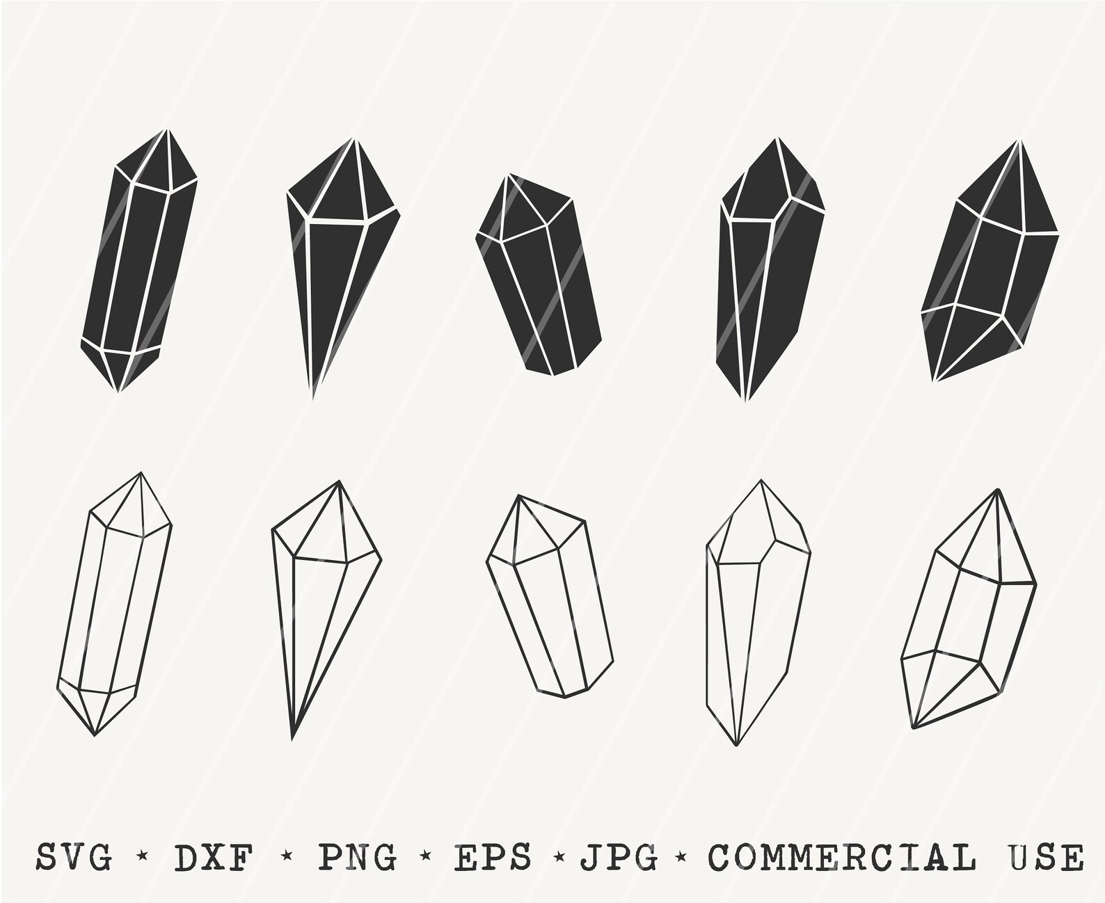 10 Crystals Bundle / Crystals Cut File / Crystals SVG / | Etsy