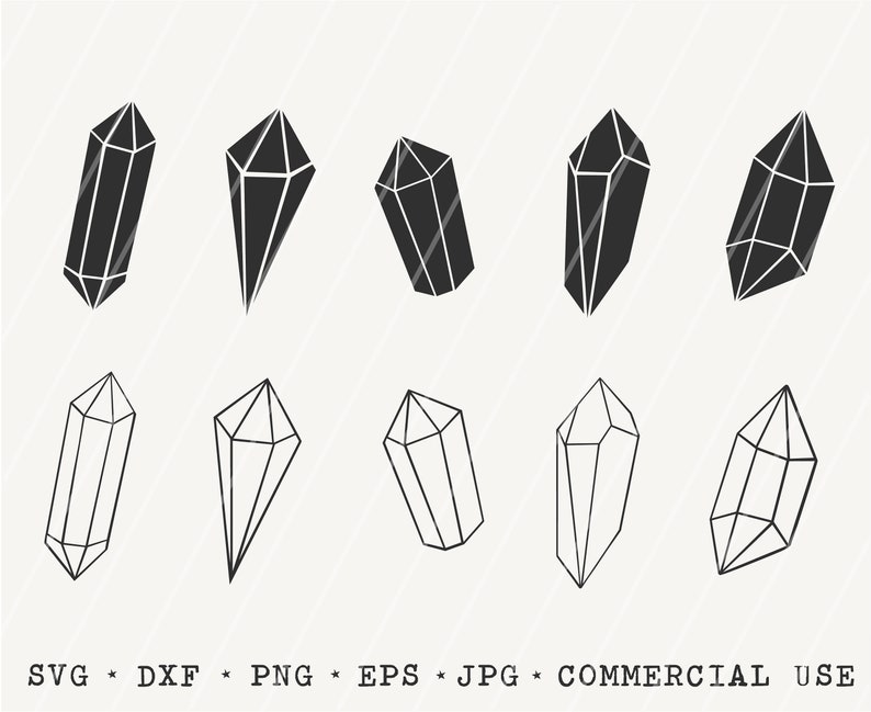 10 Crystals Bundle / Crystals Cut File / Crystals SVG / | Etsy