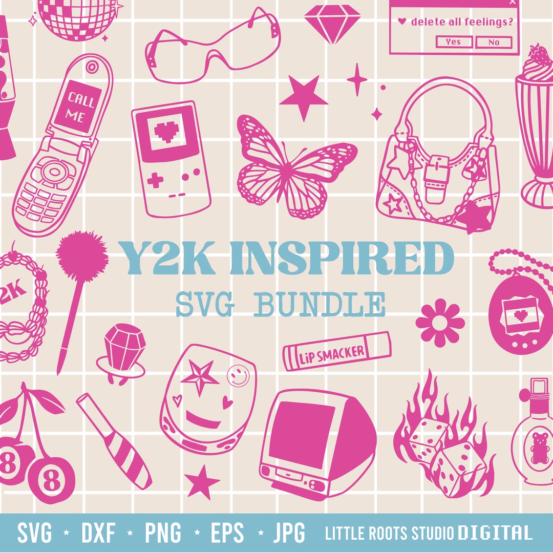 2000s Y2K Svg / Y2K Svg Bundle / 2000s Clip Art / Retro Svg / Butterfly ...