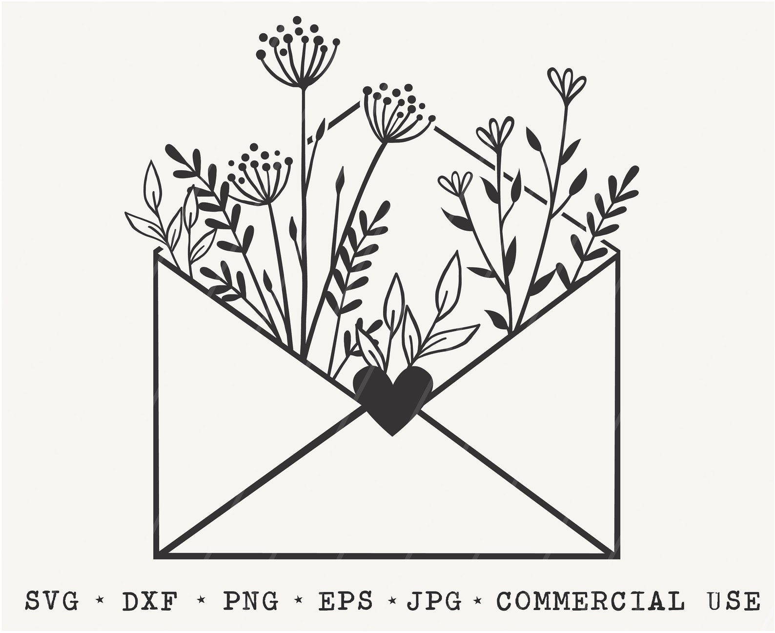 Floral Envelope SVG / Flowers Cut File / Envelope / Digital - Etsy