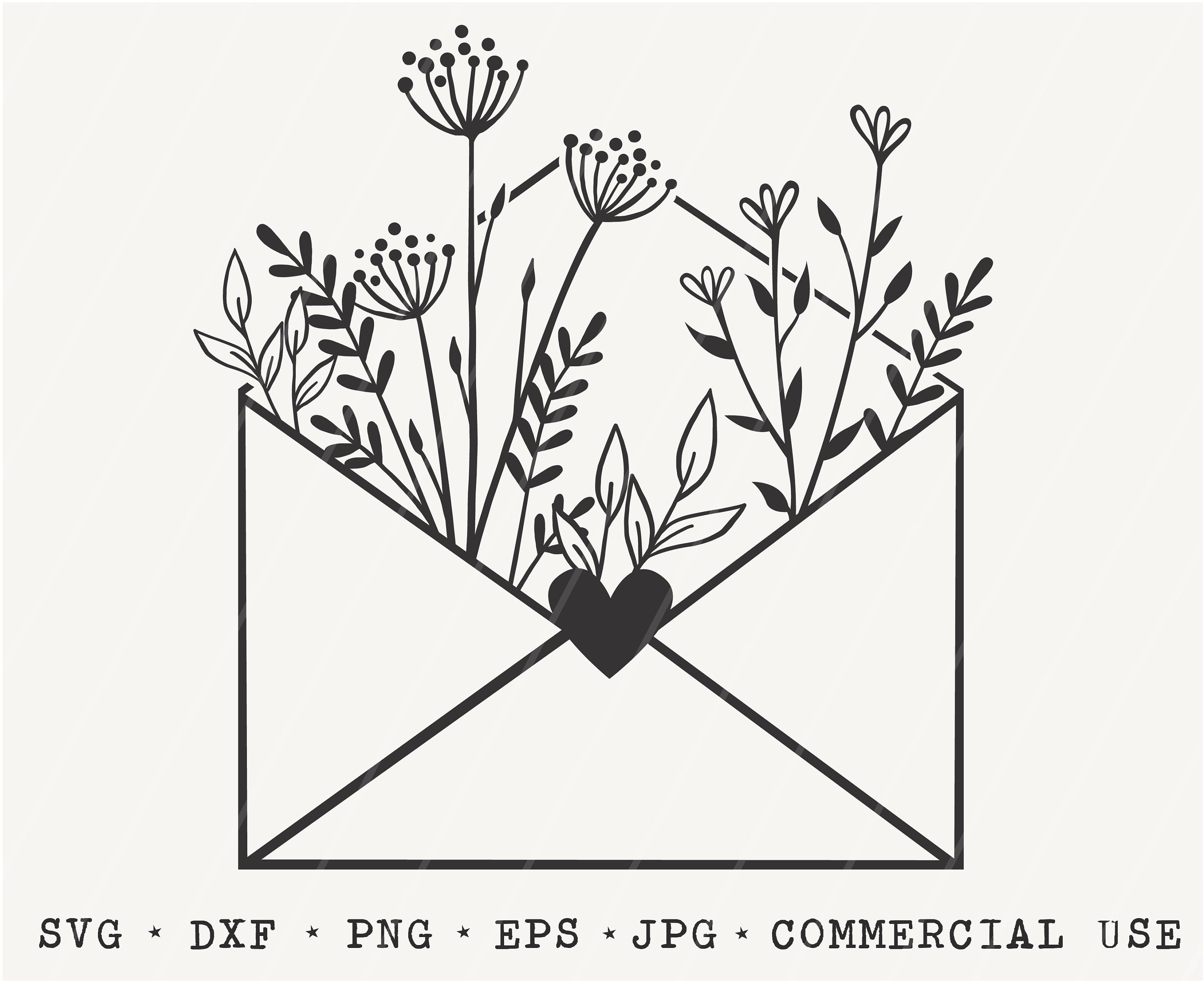 Floral Envelope SVG / Flowers Cut File / Envelope / Digital - Etsy