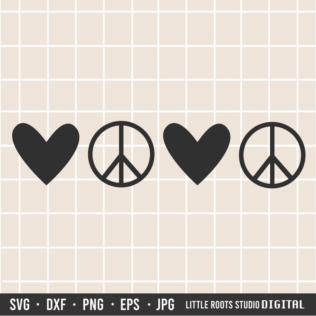 Love and Peace SVG / Heart Cut File / Peace Sign / Digital Download ...