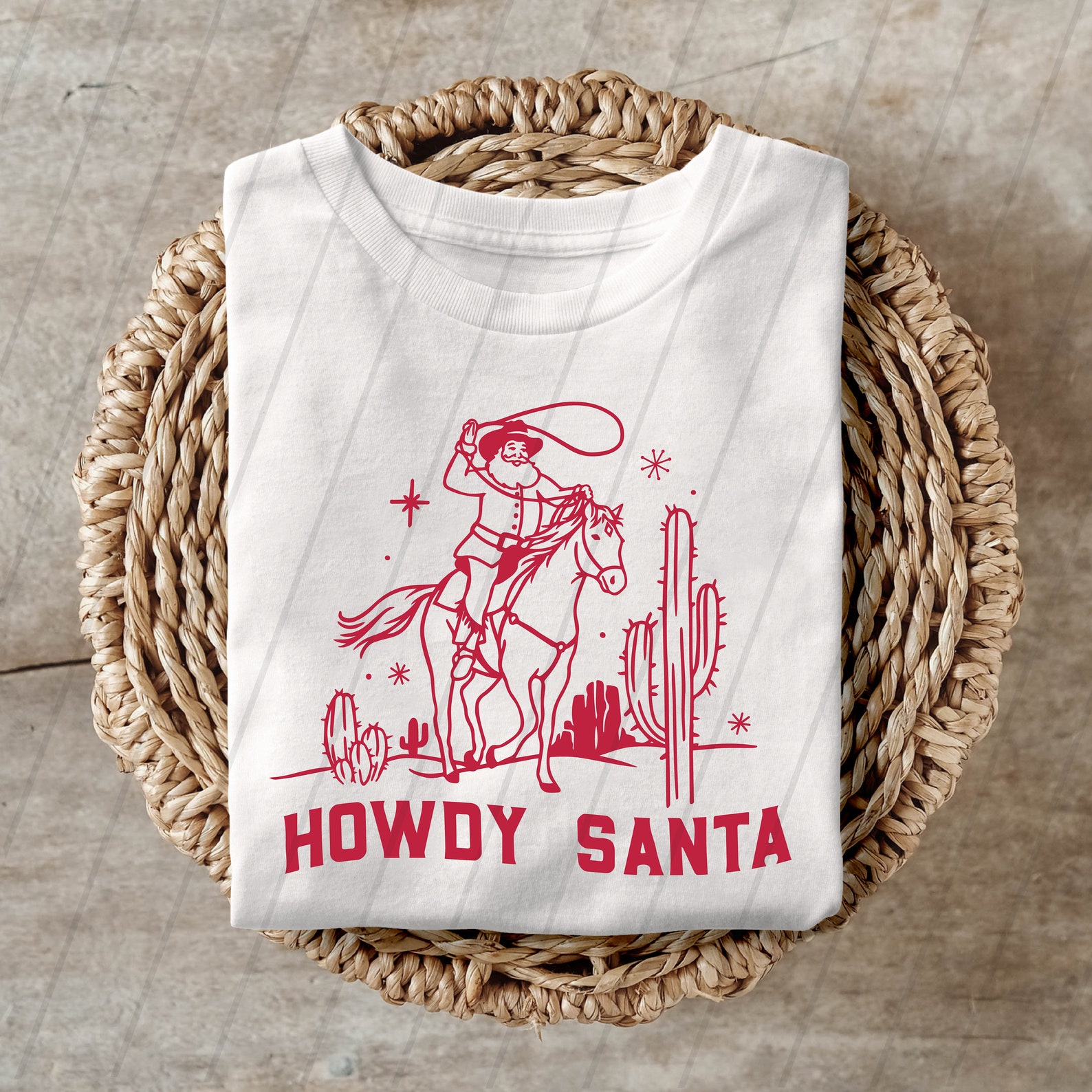 Cowboy Santa SVG: Western Christmas T-shirt Design (digital Download ...