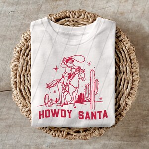 Cowboy Santa SVG: Western Christmas T-shirt Design (digital Download ...