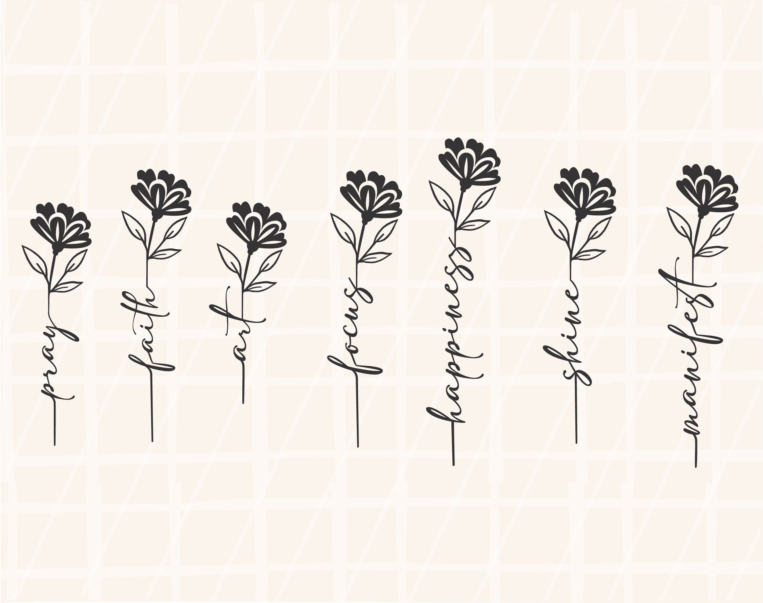 Floral Words SVG / Floral Quotes SVG Bundle / Floral Cut File - Etsy