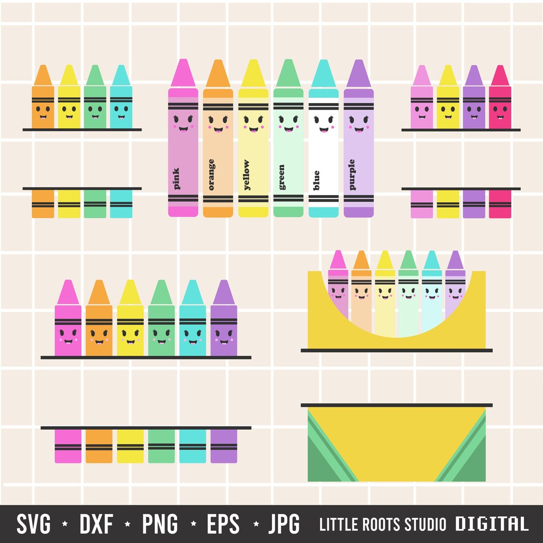 Crayon Monogram Bundle / Crayon SVG / Back to School SVG / Crayons ...