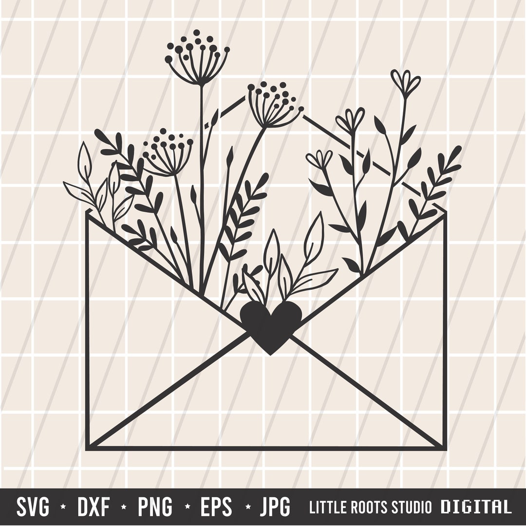 Floral Envelope SVG / Flowers Cut File / Envelope / Digital Download ...