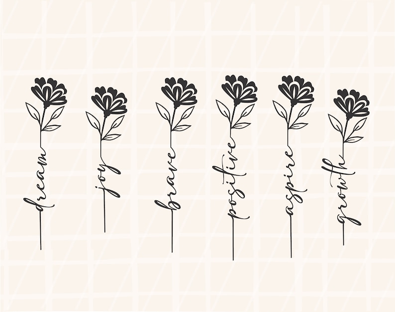 Floral Words SVG / Floral Quotes SVG Bundle / Floral Cut File - Etsy