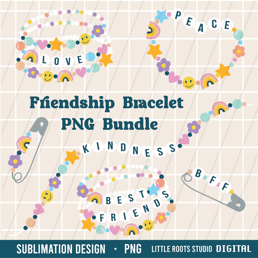 Friendship Bracelet PNG Bundle: Love, Peace, Kindness (digital) - Etsy