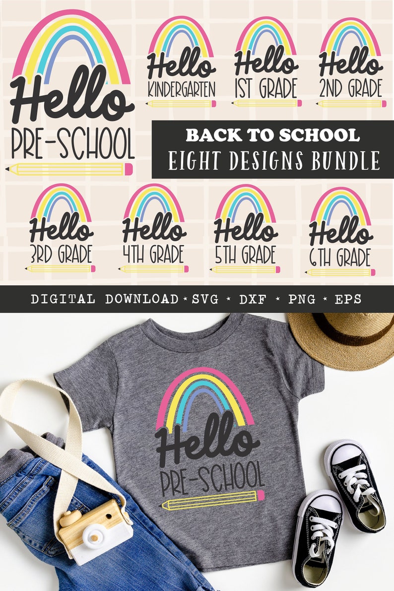 Back to School SVG Bundle / Hello SVG Bundle / Hello - Etsy