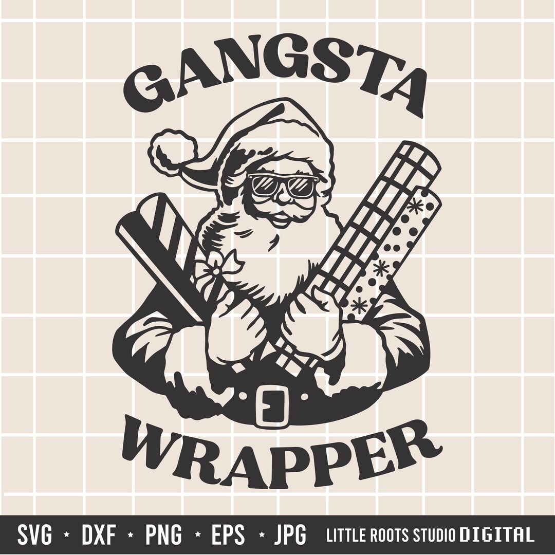 Gangsta Wrapper Santa SVG: Funny Christmas Shirt Design (digital) - Etsy