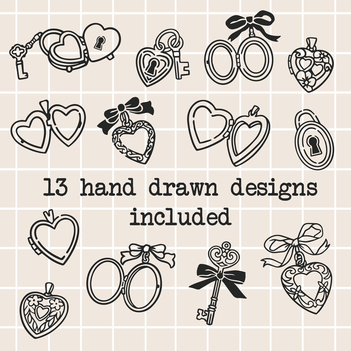 Heart Locket SVG Bundle: Hand-drawn Locket Necklace (digital File) - Etsy
