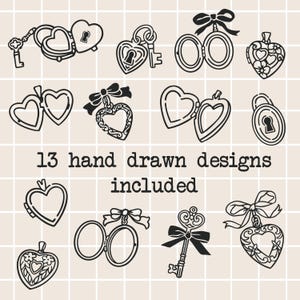 Heart Locket SVG Bundle: Hand-drawn Locket Necklace (digital File) - Etsy