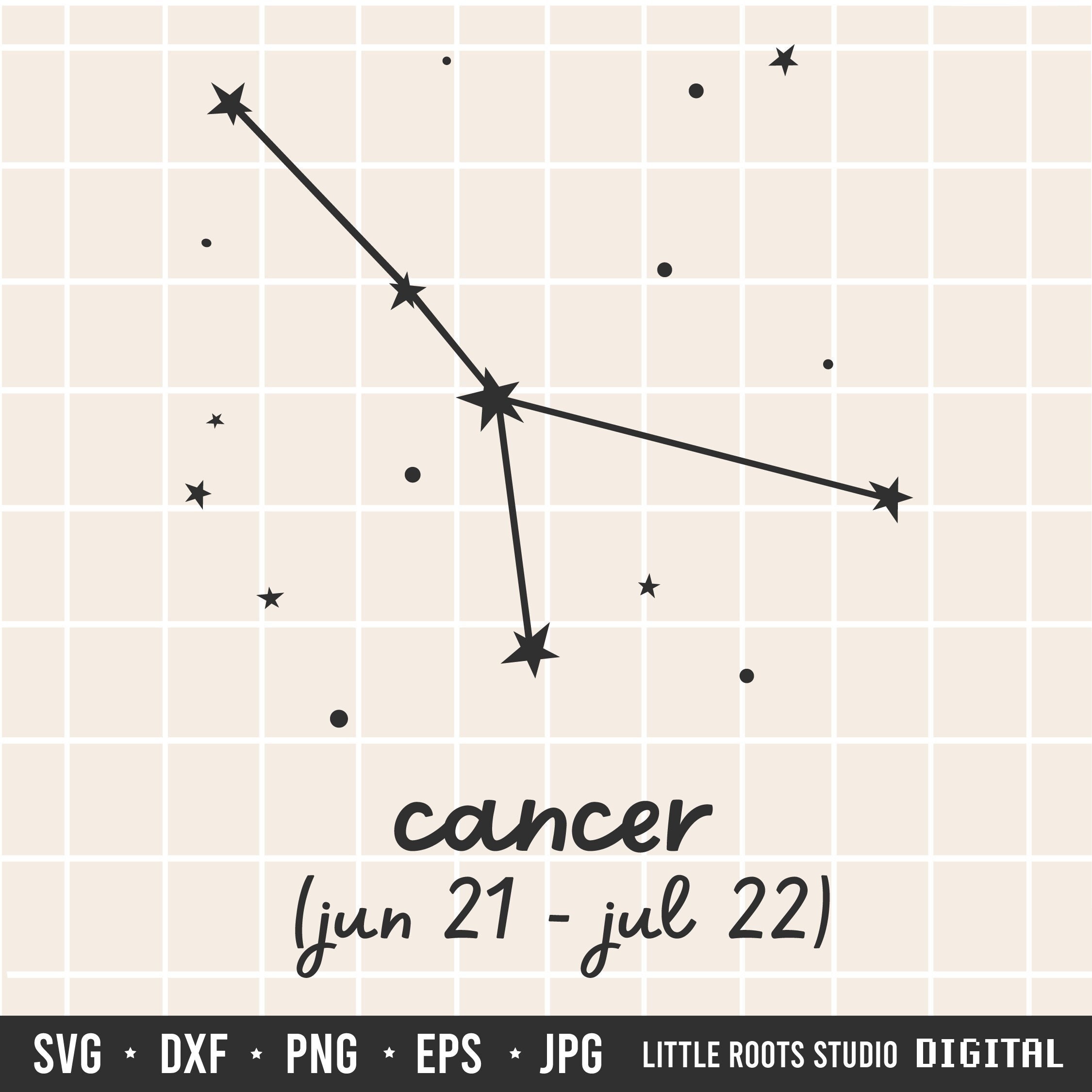 Cancer Constellation Diagram Cancer : Zodiac Star Sign City Scape