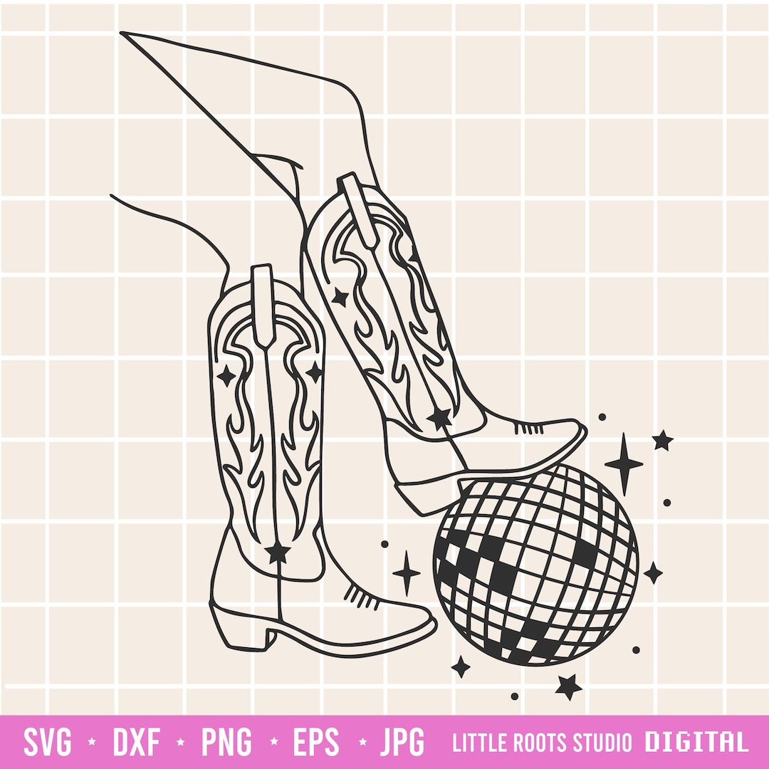 Disco Cowgirl SVG / Cowboy Boot SVG / Disco Ball Svg / Bachelorette Svg ...