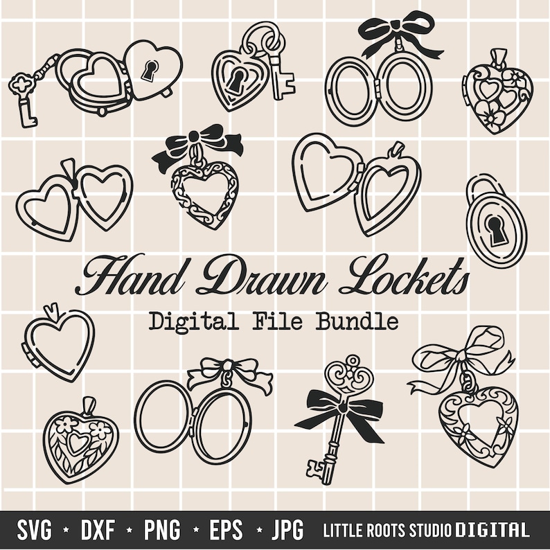 Heart Locket SVG Bundle: Hand-drawn Locket Necklace (digital File) - Etsy