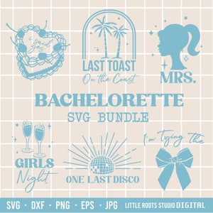 Bachelorette Party SVG Bundle: Disco, Beach, Coquette Designs - Etsy