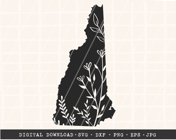 New Hampshire State SVG / Floral SVG / Clean Cut File / Red - Etsy