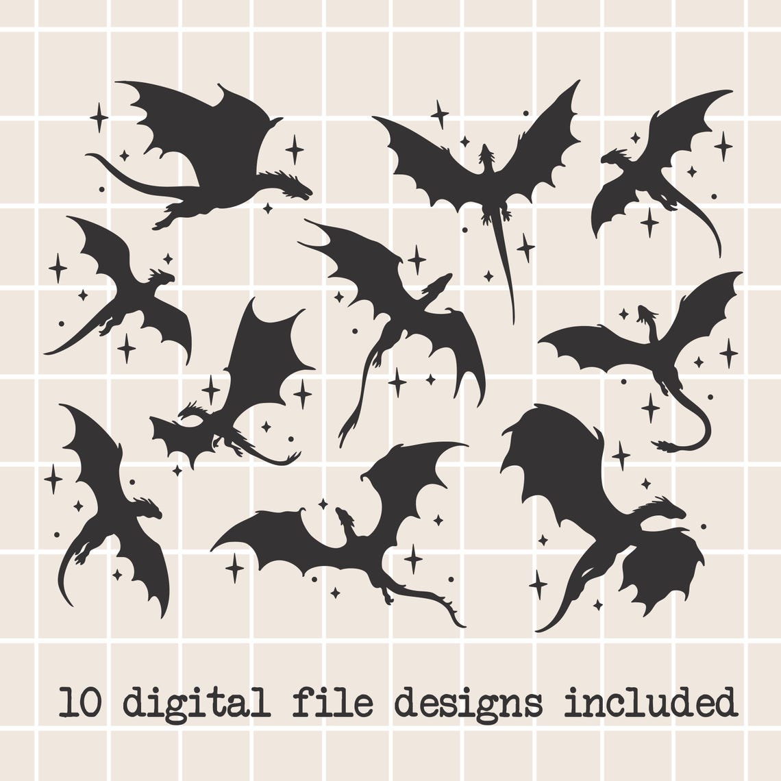 Dragon Svg Bundle / Fantasy Dragon Svg / Digital Download / Medieval ...