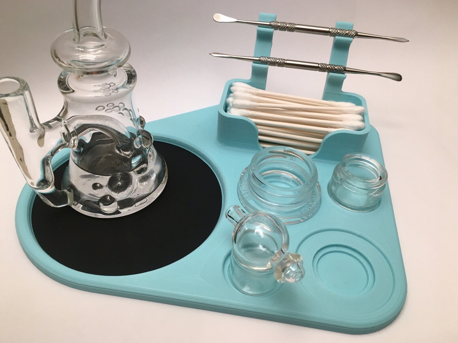 Rig Tray in Blue Silicone Padded Dab Station W/ Double Dab | Etsy