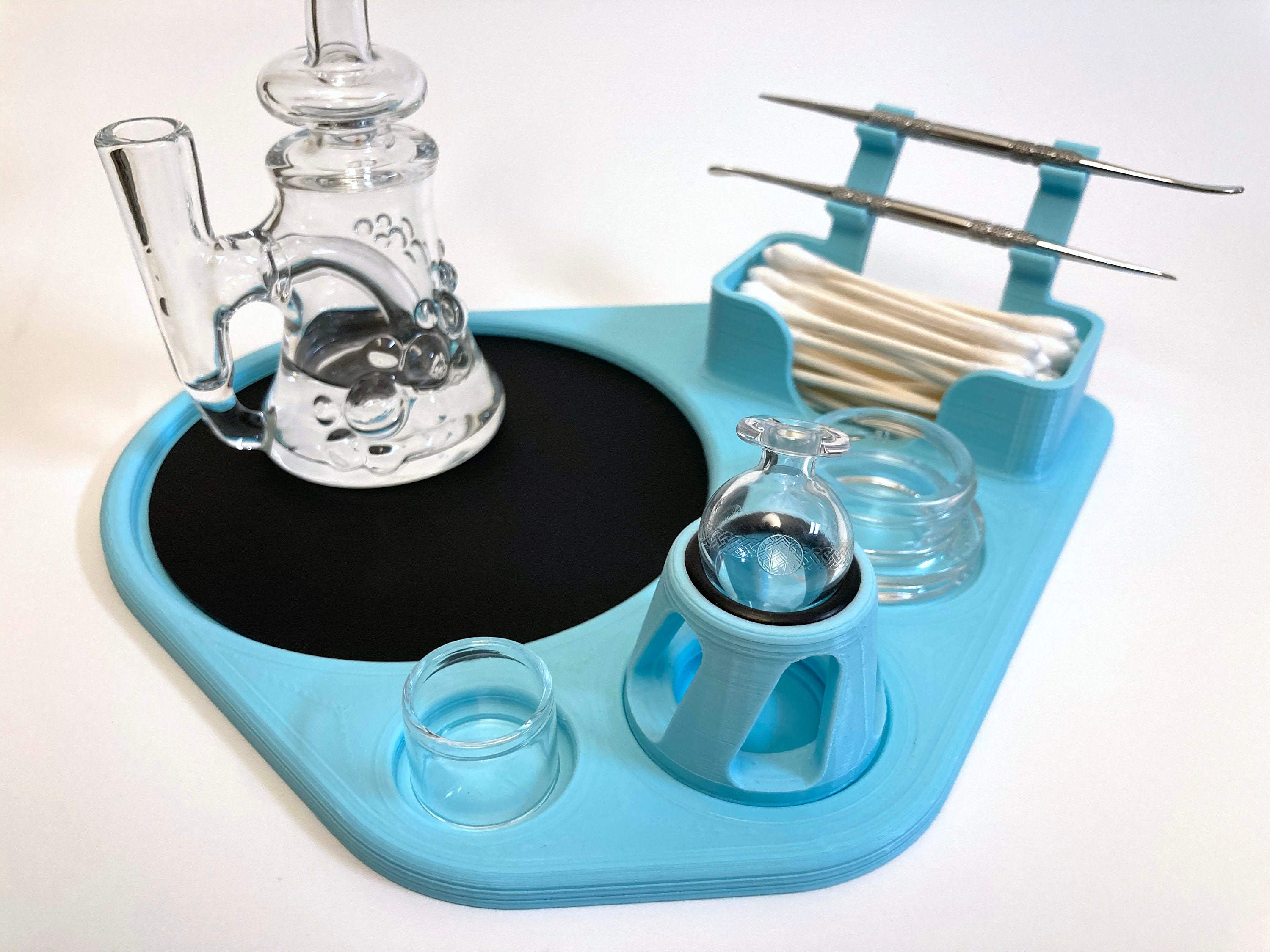 Rig Tray Deluxe in Blue Silicone Padded Dab Station W/ - Etsy