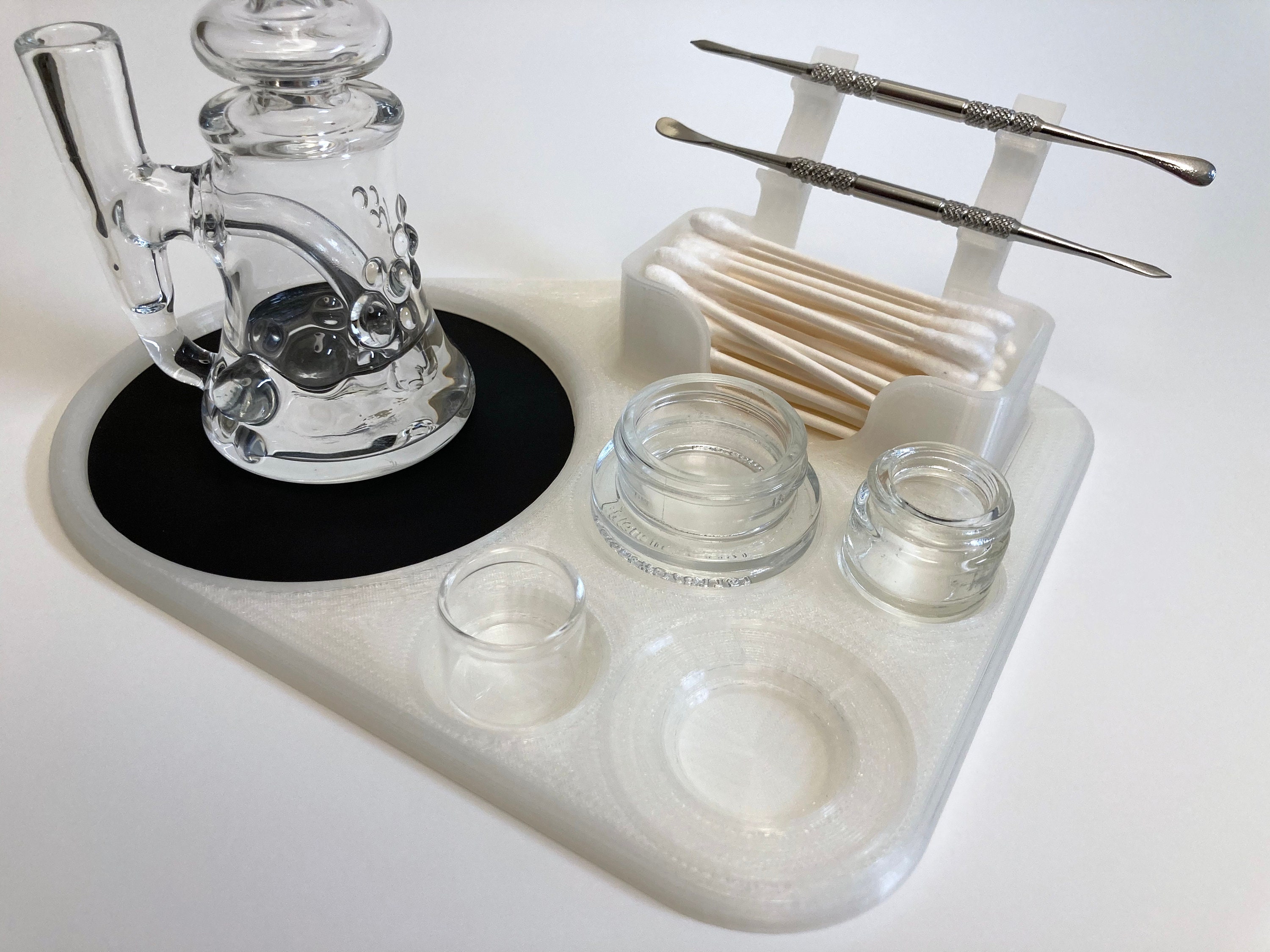 Rig Tray translucent Silicone padded dab station w/ double | Etsy