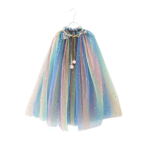 Girls ICE QUEEN Cape Kids Tulle Cloak Magical Fairy | Etsy