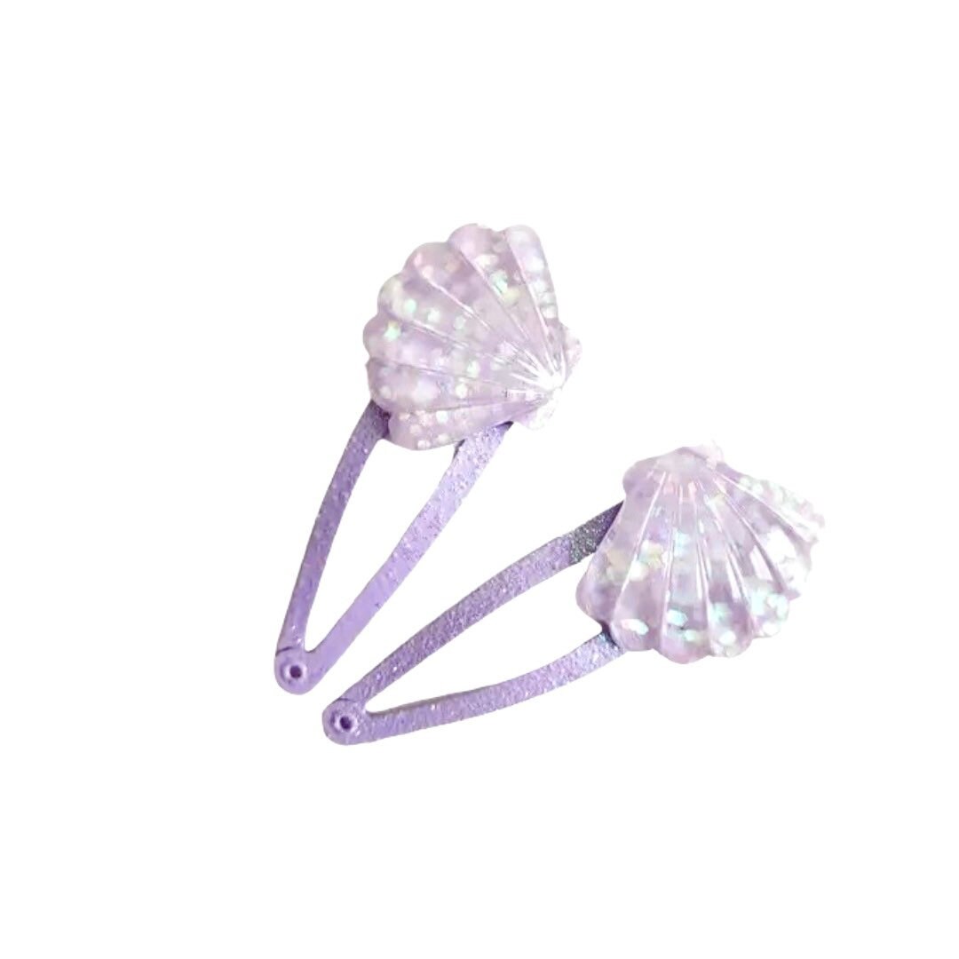2 Pcs/ Set Kids Girls Rainbow Snap Hair Clip Pastel Shell - Etsy UK