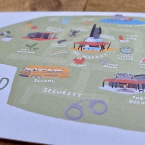 Fallout 4 Illustrated Map Postcards Video Game Inspired Illustrated Map ...