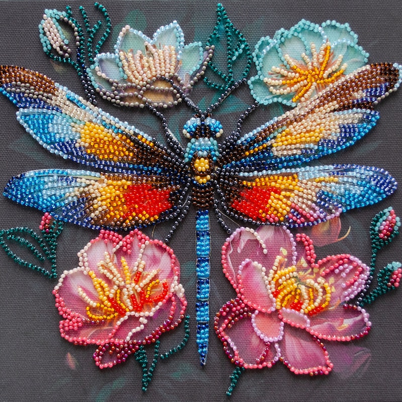 Beads Embroidered Dragonfly - Etsy