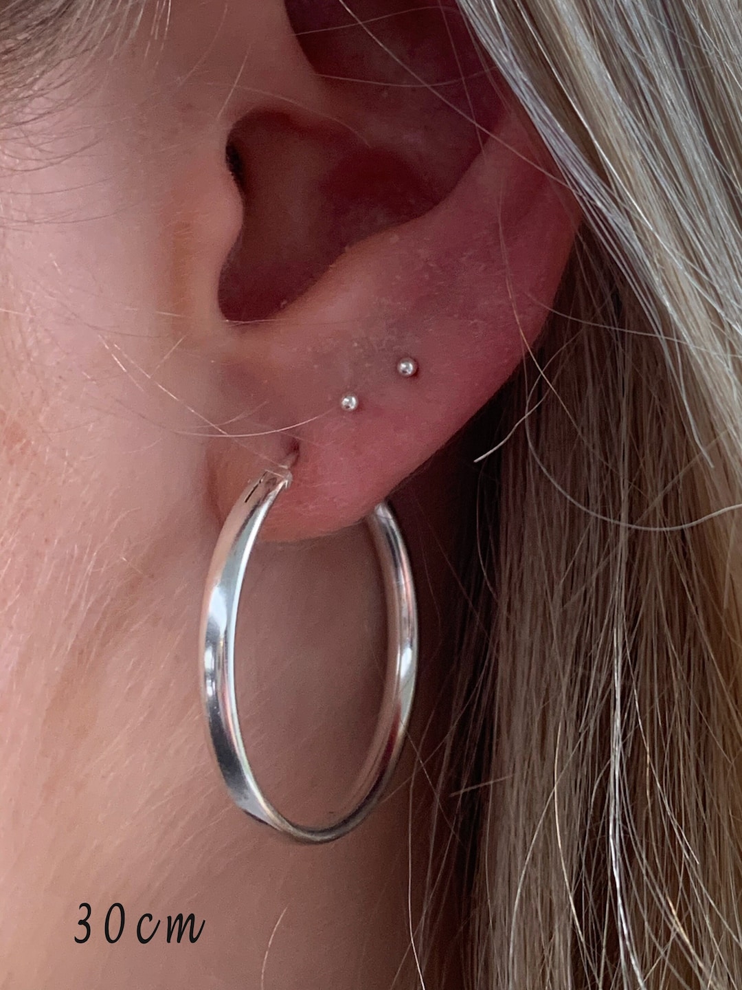 Big Hoops 3.0 Mm Thick, Chunky Hoop Earrings, Creoles Earrings, Silver ...