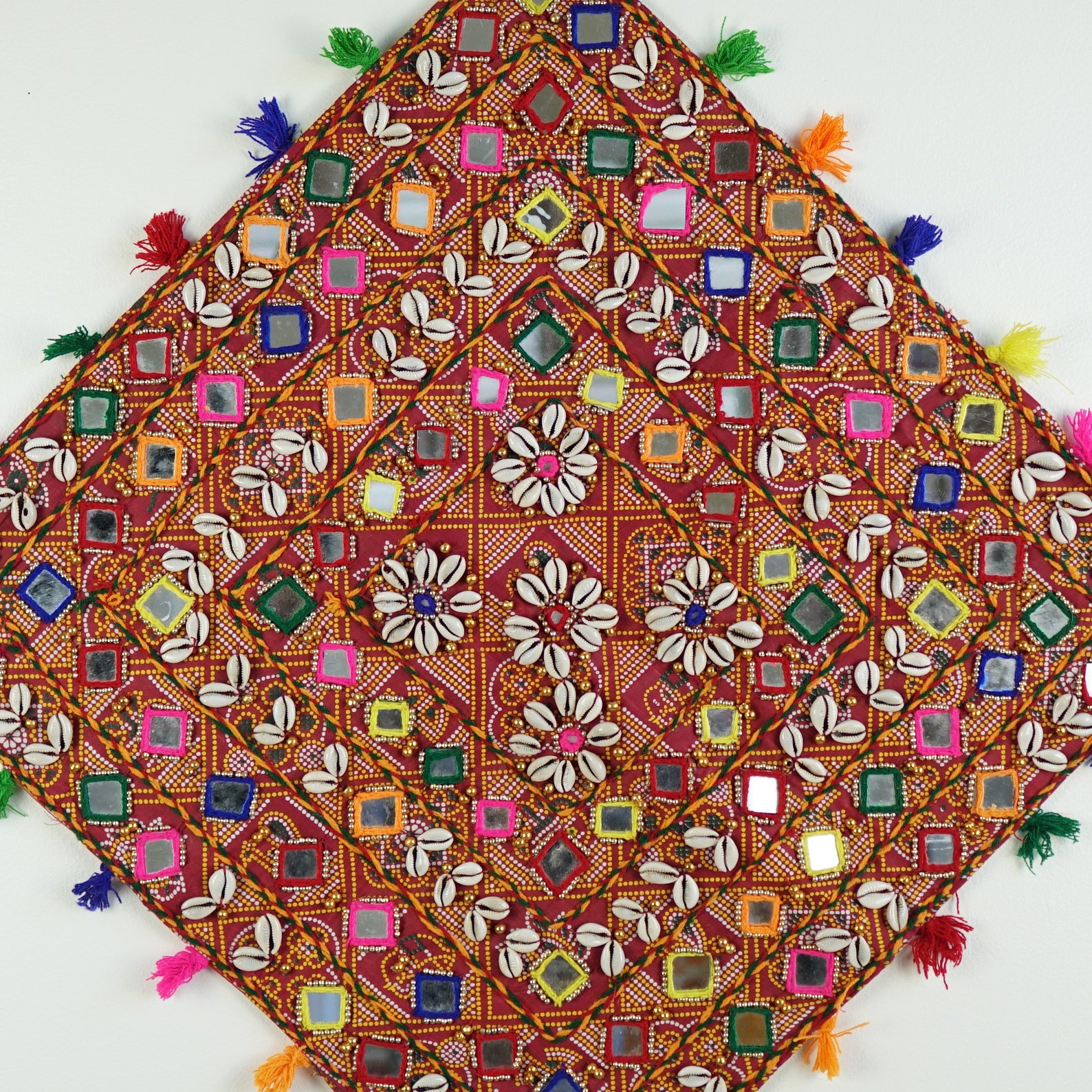 Handmade Bandhani Kori Work Wall Pc Boho Mirrorwork Wall - Etsy