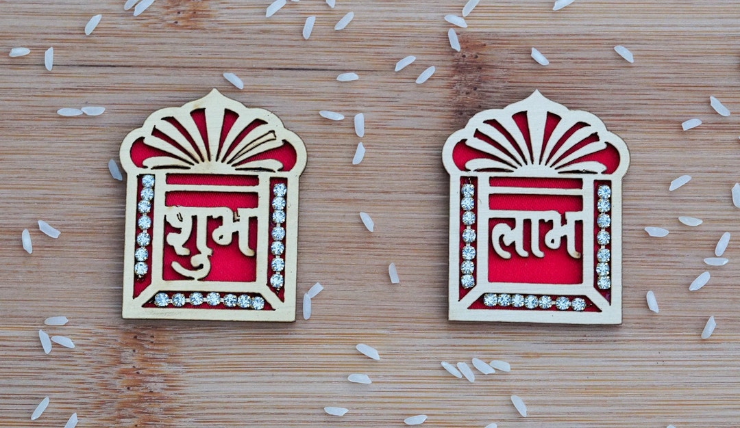 Diwali Shubh Labh Stickers 1 Gift Bag Handwritten Card - Etsy