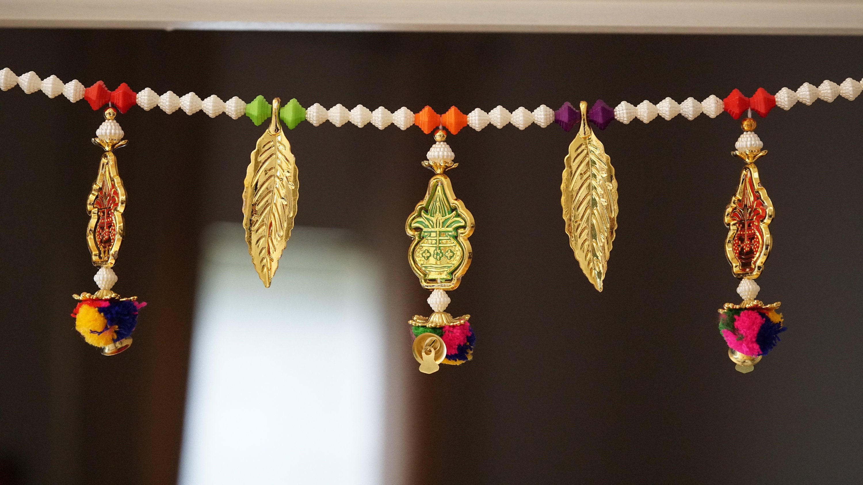 36 Long Diwali Kalash Toran With Gold Leaves and Pompoms - Etsy