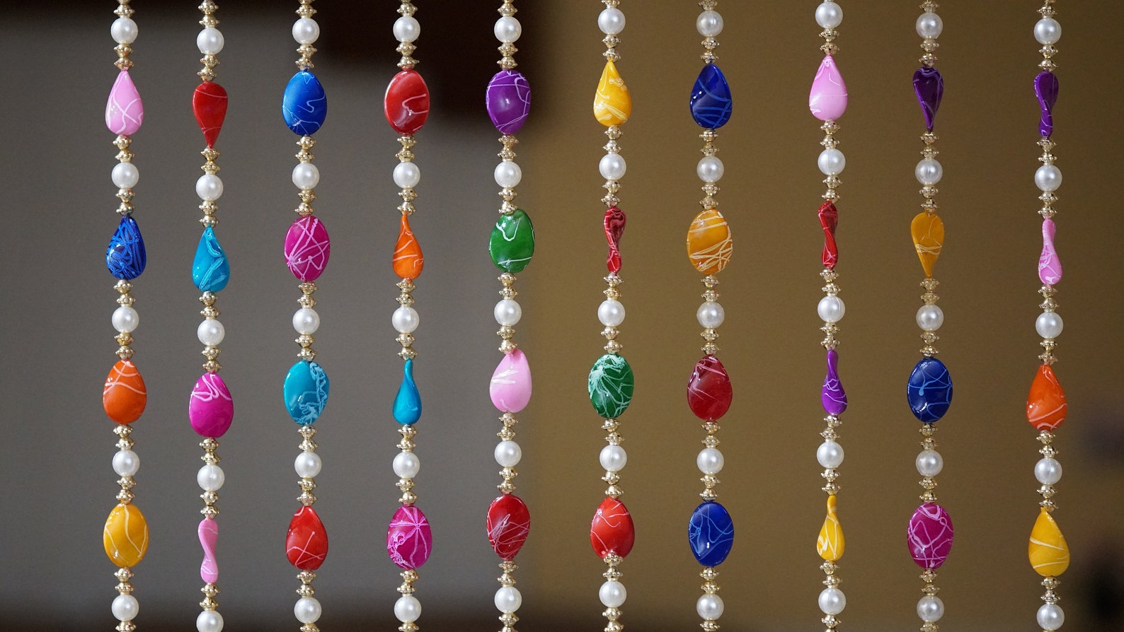 5 Ft. 10 PC Set of Colorful Beaded Curtains hippie Window - Etsy