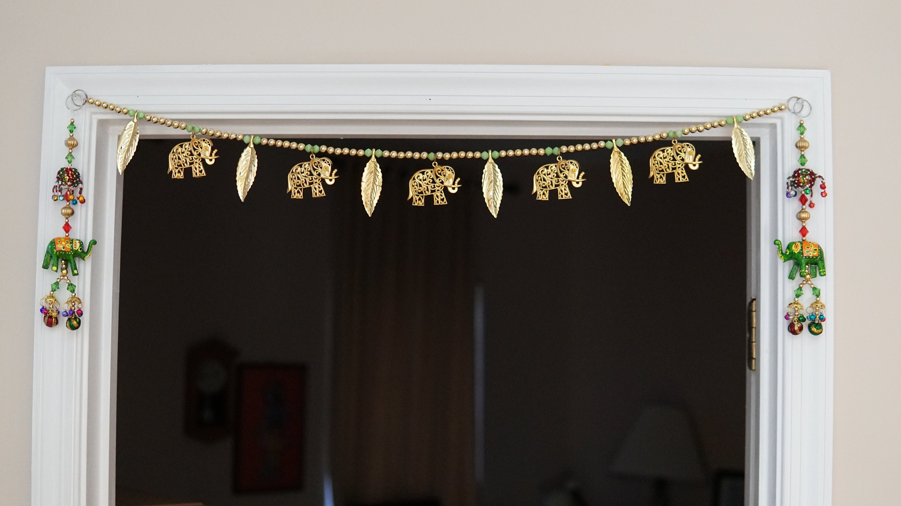 36 Long Elephant Toran With Gold Leaves Indian Door - Etsy UK