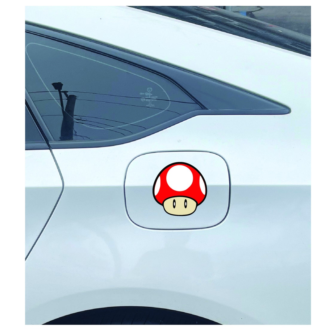 Cute Super Mario Mushroom Decal, Car Decal, Gas Tank Decal, Laptop ...