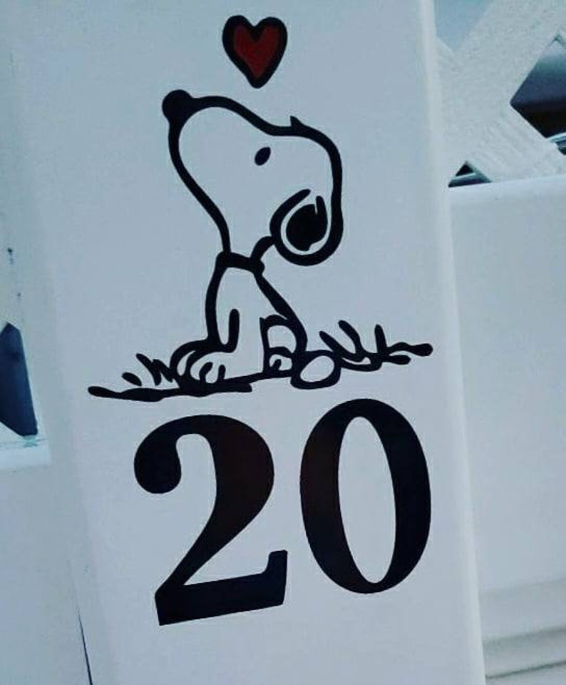 Snoopy House Number Decal - Etsy