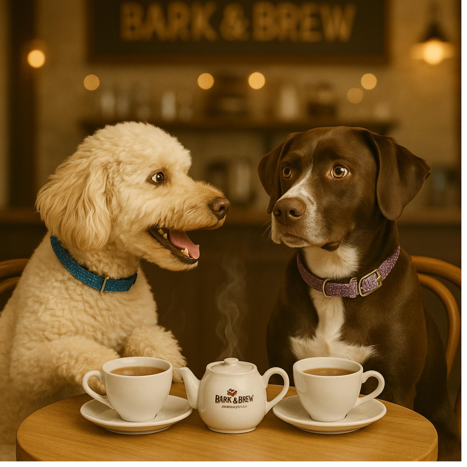 Custom Pet Coffee Shop Portrait • Funny Dog Barista Art (digital) - Etsy