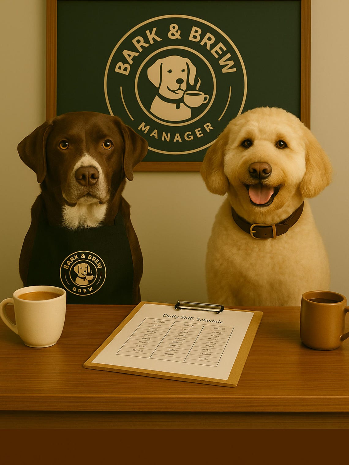 Custom Pet Coffee Shop Portrait • Funny Dog Barista Art (digital) - Etsy
