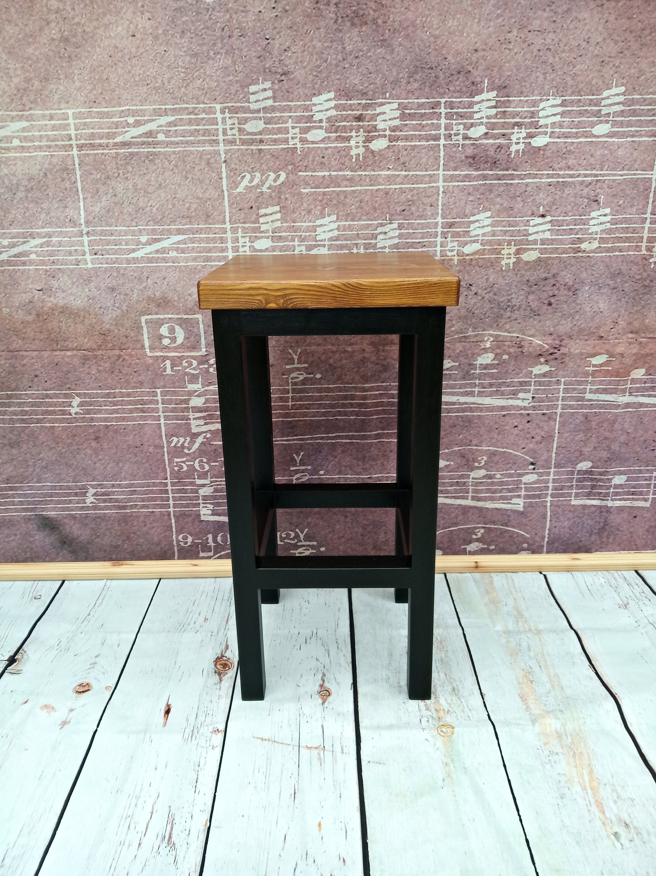 Wooden Breakfast Bar Stool Kitchen Dining Room Solid 100% Wood | Etsy