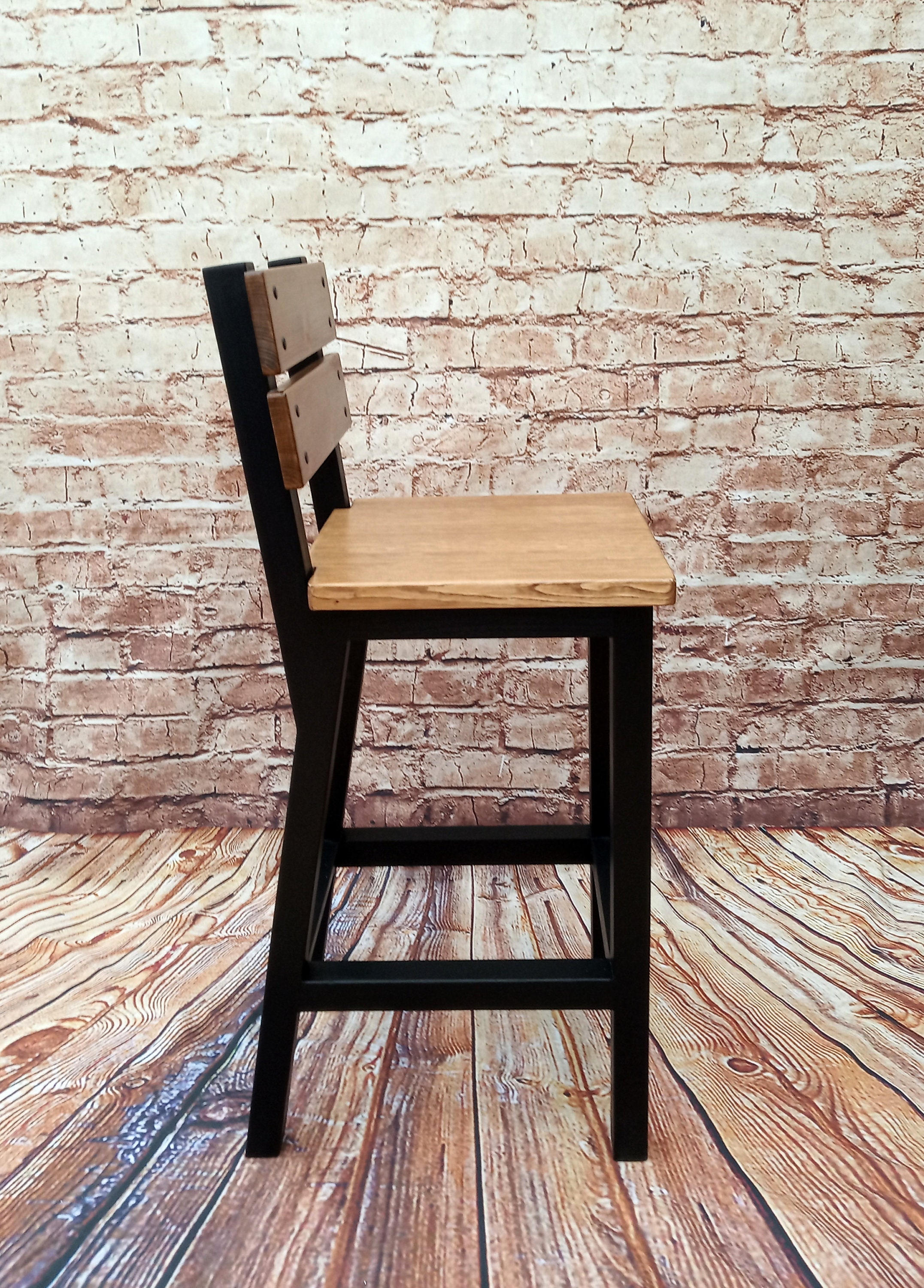 Wooden Bar Stool Breakfast Kitchen Bar High Chair Footrest New | Etsy UK