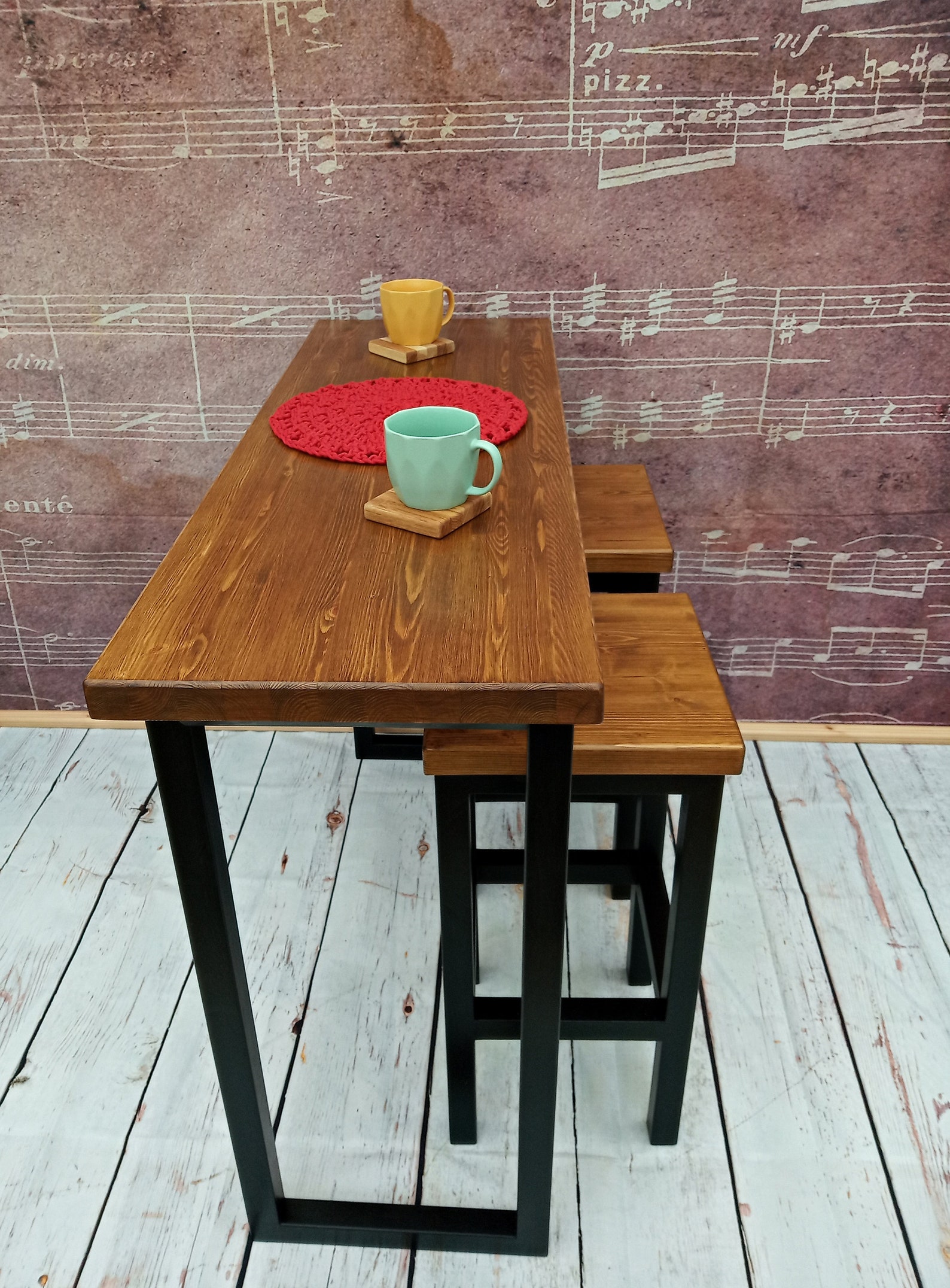 Wooden Breakfast Bar Stool Kitchen Dining Room Solid 100% Wood - Etsy