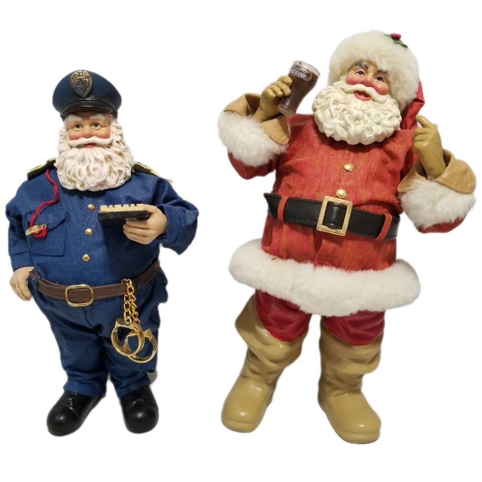 Christmas Coca Cola Santa or Kurt S Adler Police Officer Santa Both ...